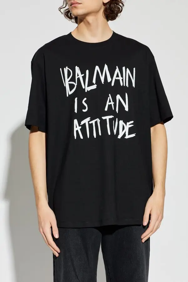Balmain T-shirt With Print - Black