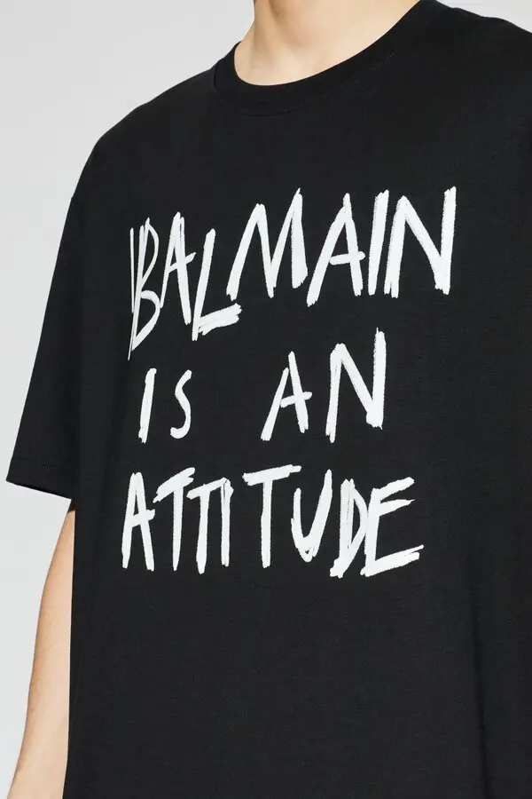 Balmain T-shirt With Print - Black