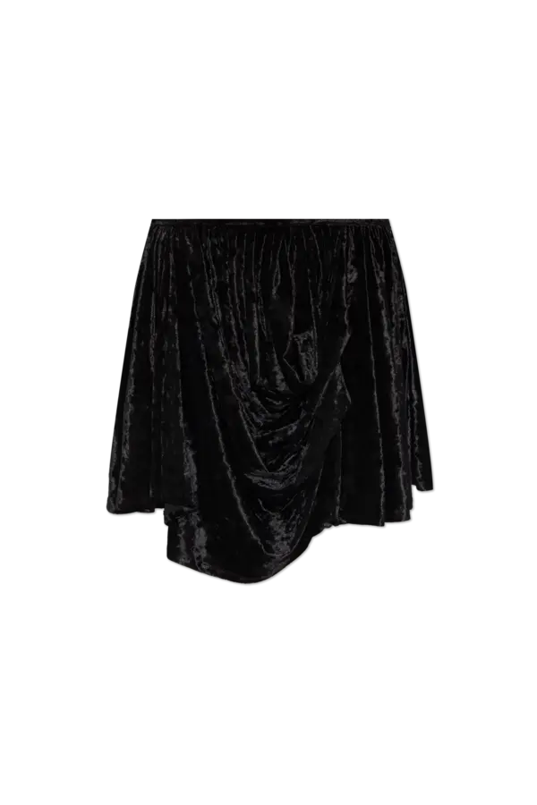 GANNI Draped Mini Skirt - Black