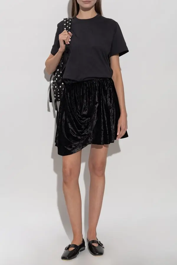 GANNI Draped Mini Skirt - Black