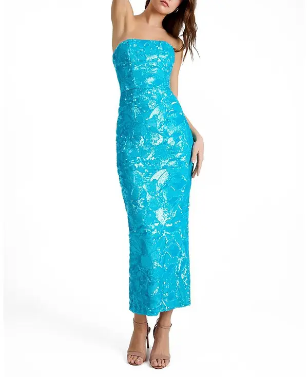 HELSI Leslie Sequin Gown - Turquoise Blue