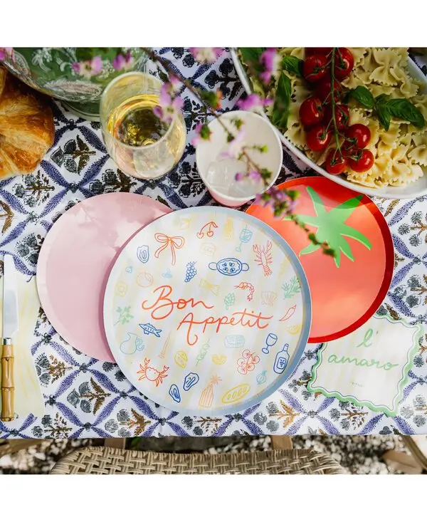 JOLLITY & CO Le Dinner Bon Appetit Paper Dinner Plates, Set Of 8