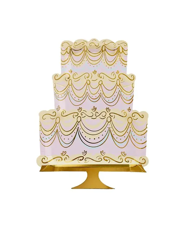 JOLLITY & CO Let Them Eat Cake Die-cut Cake Large Paper Plates, Set Of 8 - Multicolor
