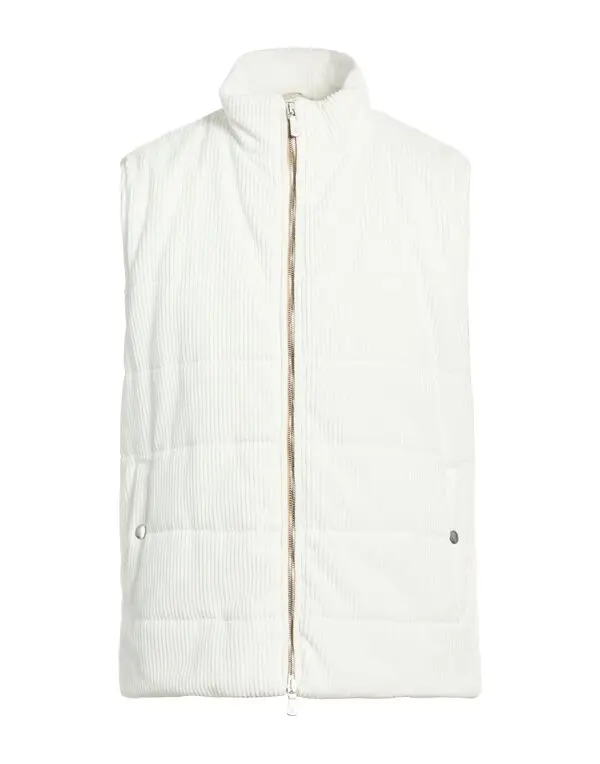 Eleventy Cotton Cashmere Corduroy Vest - White