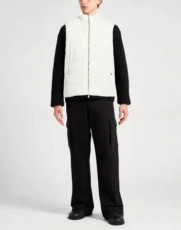 Eleventy Cotton Cashmere Corduroy Vest - White