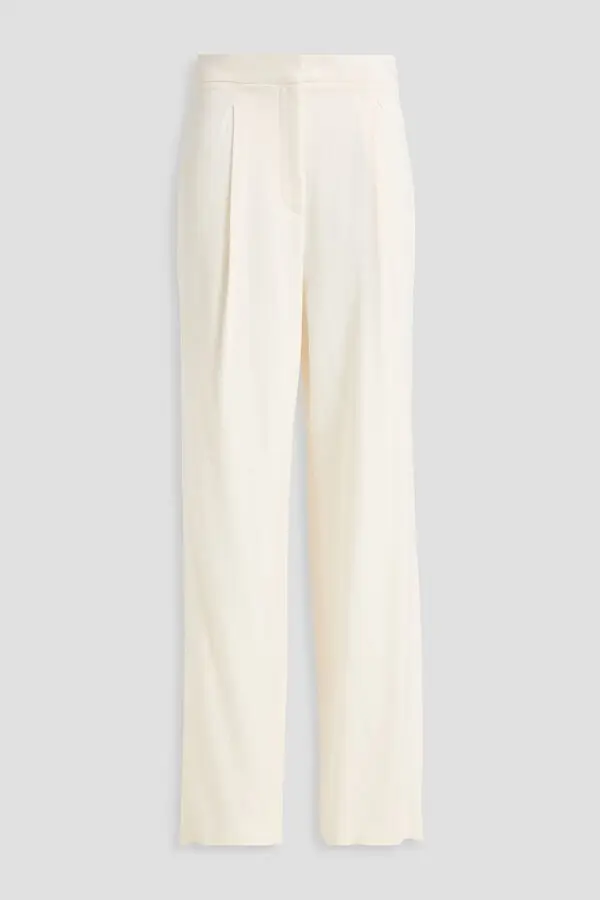 Veronica Beard Robinne Pleated Wide-leg Pants - Off-white