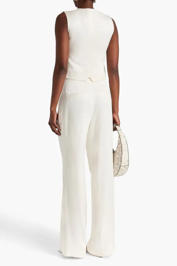 Veronica Beard Robinne Pleated Wide-leg Pants - Off-white