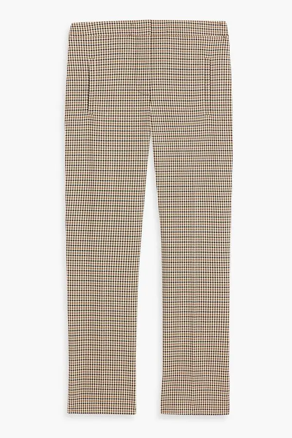 Veronica Beard Houndstooth Jacquard Kick-flare Pants - Sand