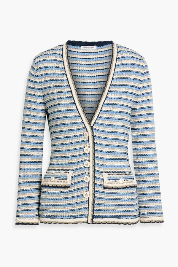 Veronica Beard Ceriani Metallic Striped Jacket