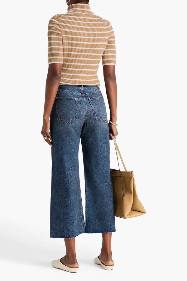 Veronica Beard Katrina Striped Wool Turtleneck Sweater