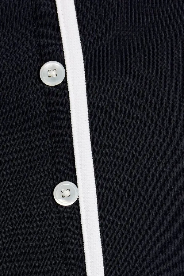 Veronica Beard Valley Strapless Embellished Ribbed Top