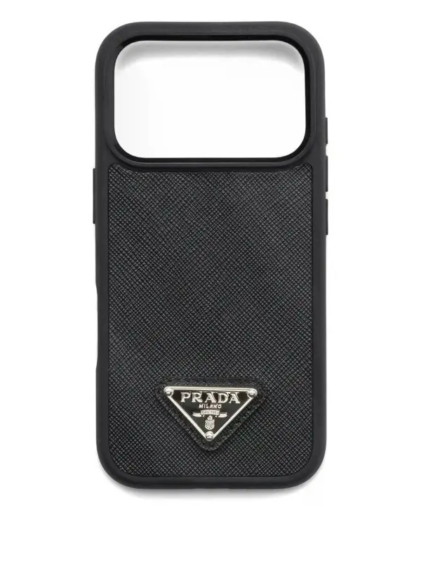 Prada Leather Iphone 17 Pro Case - Black