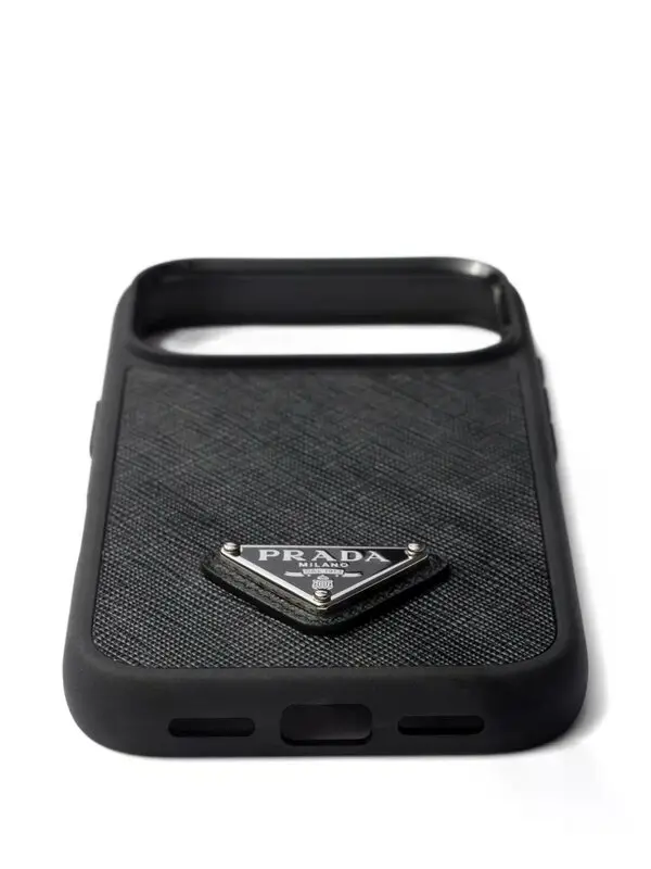 Prada Leather Iphone 17 Pro Case - Black