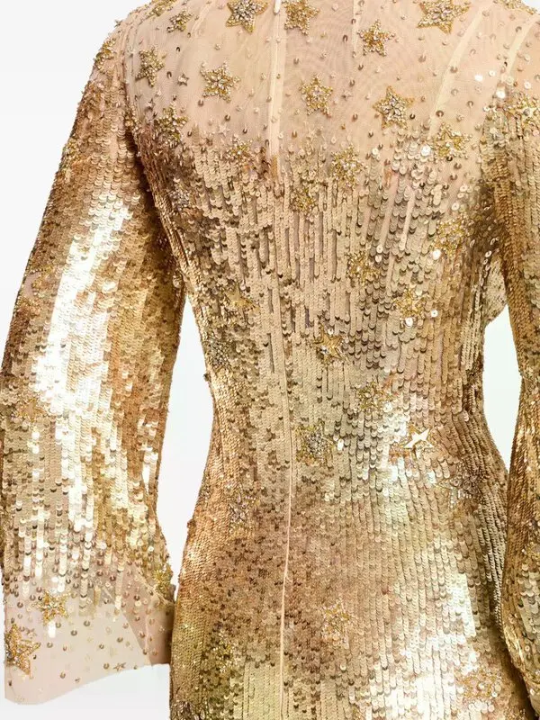 Jenny Packham Galatic Sequin Embellished Gown - Yellow