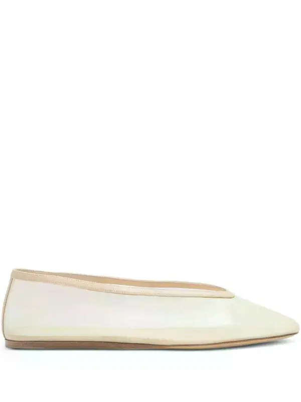 Le Monde Beryl Luna Mesh Almond-toe Ballet Flats - Neutrals