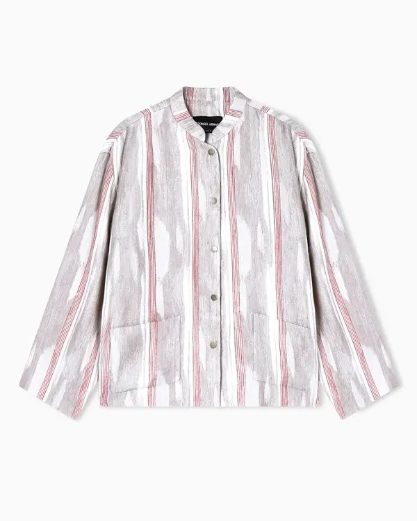 Giorgio Armani Jacquard Linen And Viscose Jacket