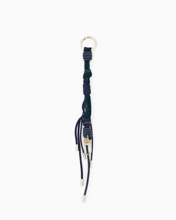 Giorgio Armani Rope And Leather Keyring - Blue