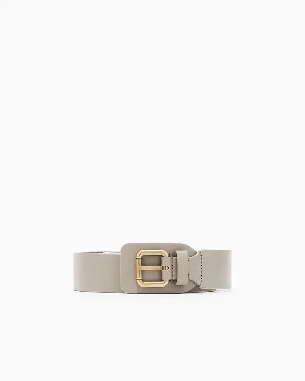 Giorgio Armani Leather Belt With Buckle Cover - Grey