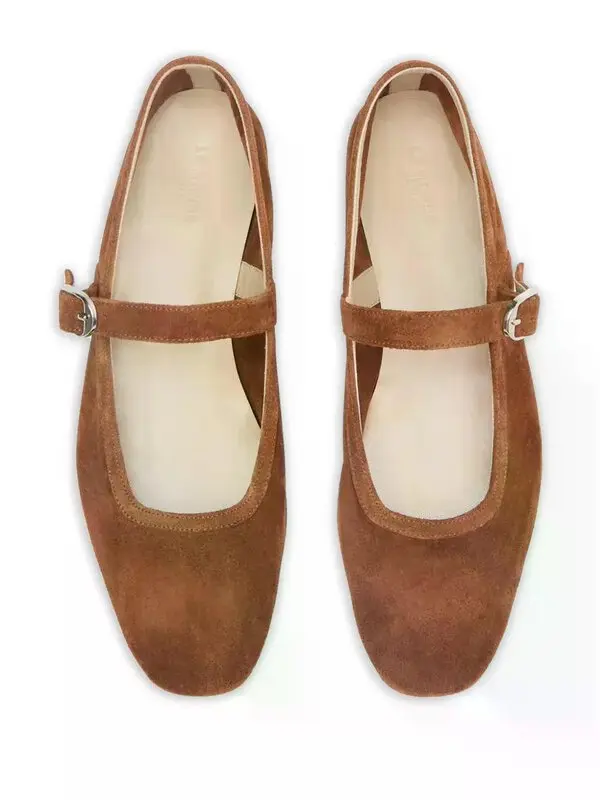 Le Monde Beryl Almond-toe Buckle Ballet Flats - Brown