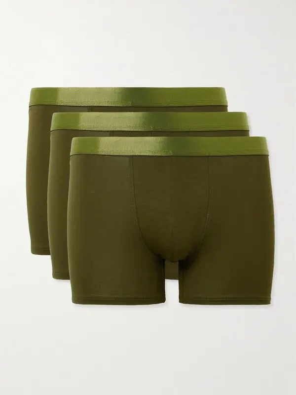 CDLP Three-pack Stretch-tencel™ Lyocell Boxer Briefs - Green