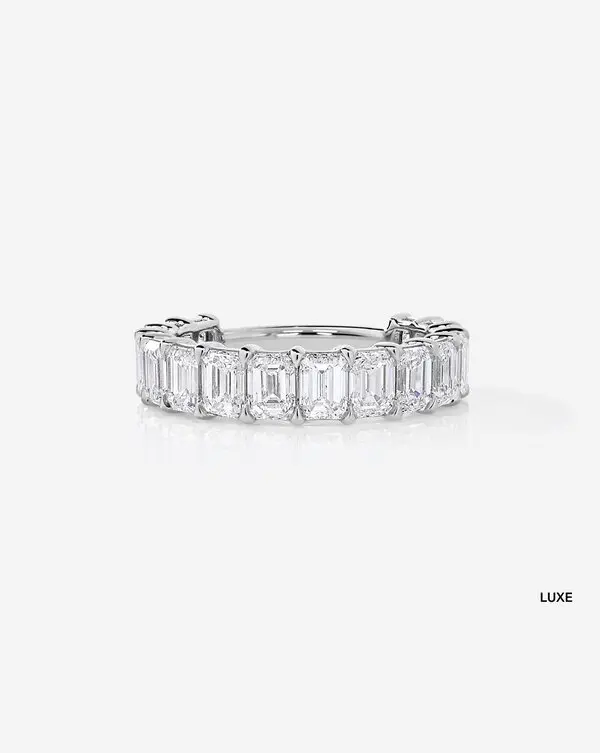 Ring Concierge Emerald 3/4 Lab Diamond Band Wedding Band - Platinum