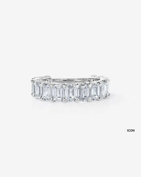 Ring Concierge Lab Emerald Cut Diamond Band Ring - Platinum