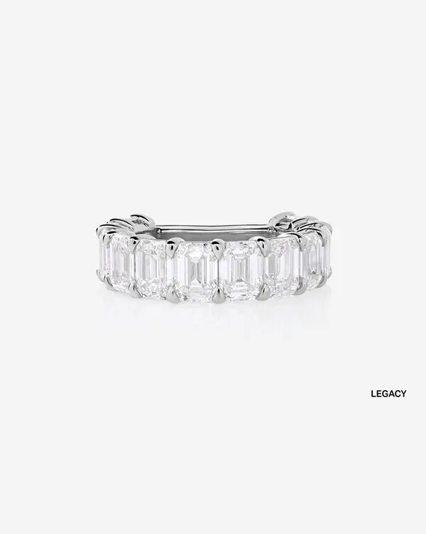 Ring Concierge Lab Emerald Cut Diamond Band Ring - Platinum