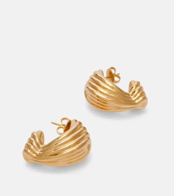 Bottega Veneta Plated Sterling Silver Hoop Earrings