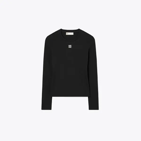 Tory Burch Cotton Logo Long-sleeve Shirt