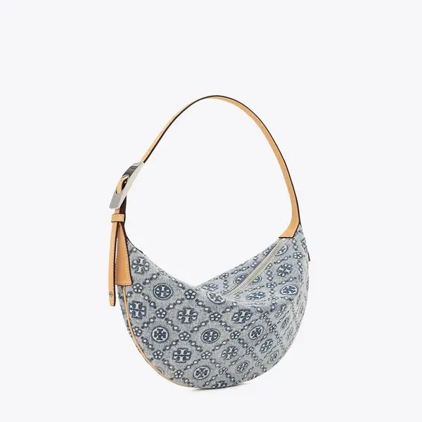 Tory Burch T Monogram Denim Small Balloon Bag