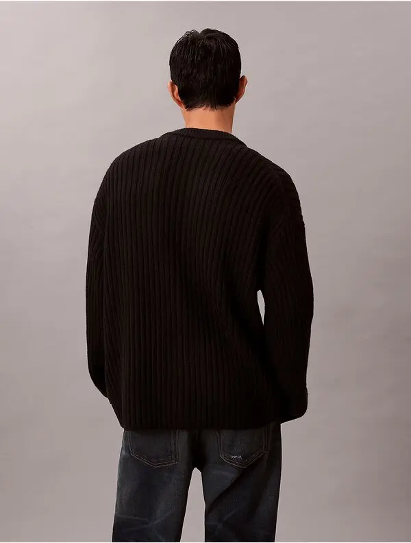 Calvin Klein Cotton Blend Ribbed Cardigan
