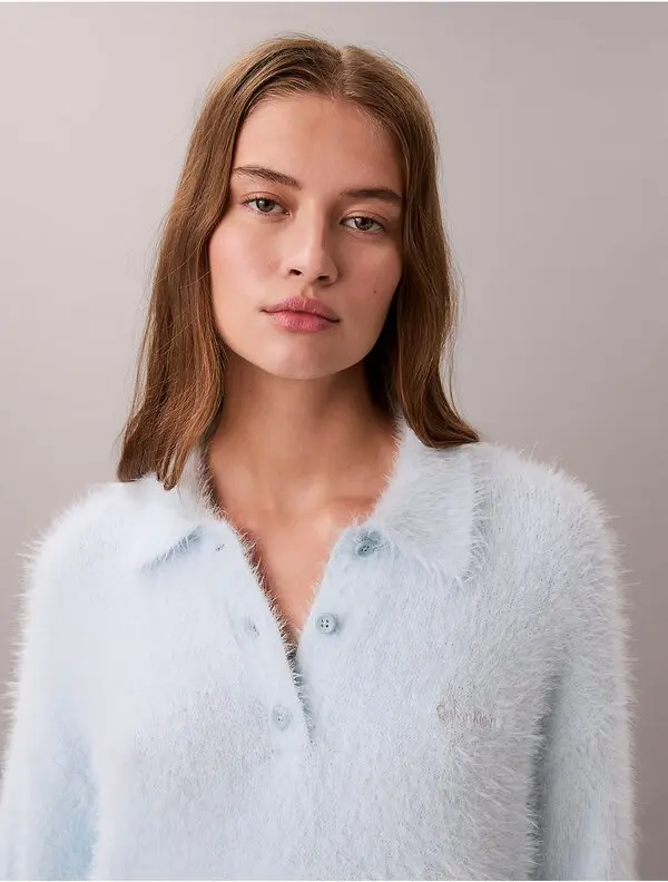 Calvin Klein Relaxed Polo Sweater - Keepsake Blue