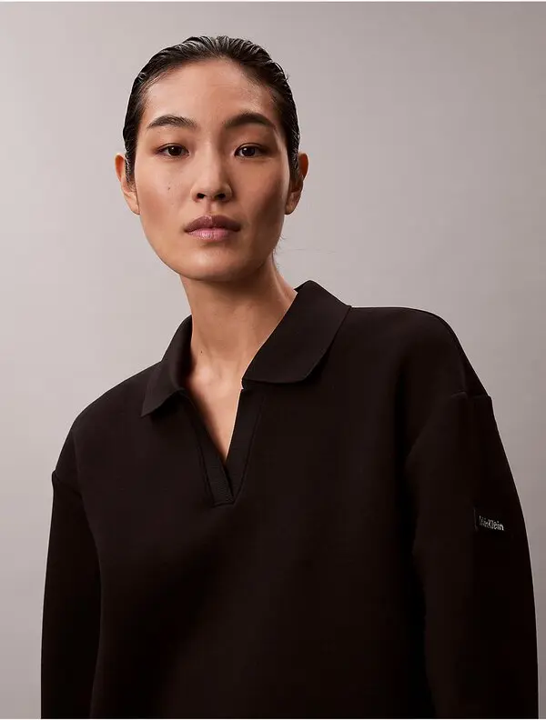 Calvin Klein Mini Polo Sweatshirt Dress - Black