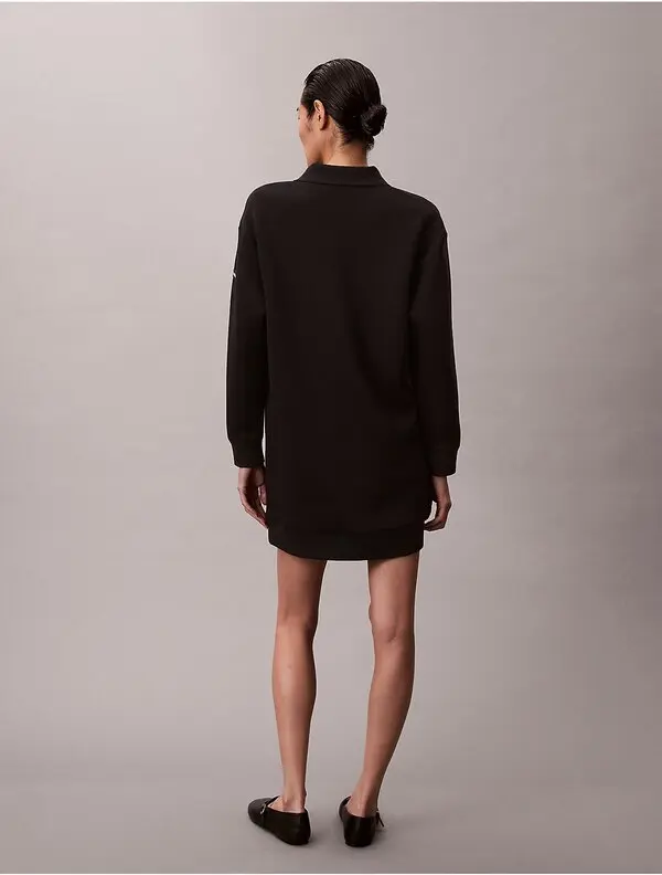Calvin Klein Mini Polo Sweatshirt Dress - Black