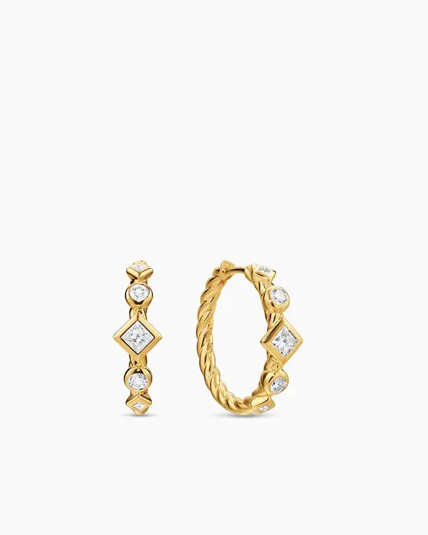 David Yurman Petite Modern Renaissance Hoop Earrings - Diamond