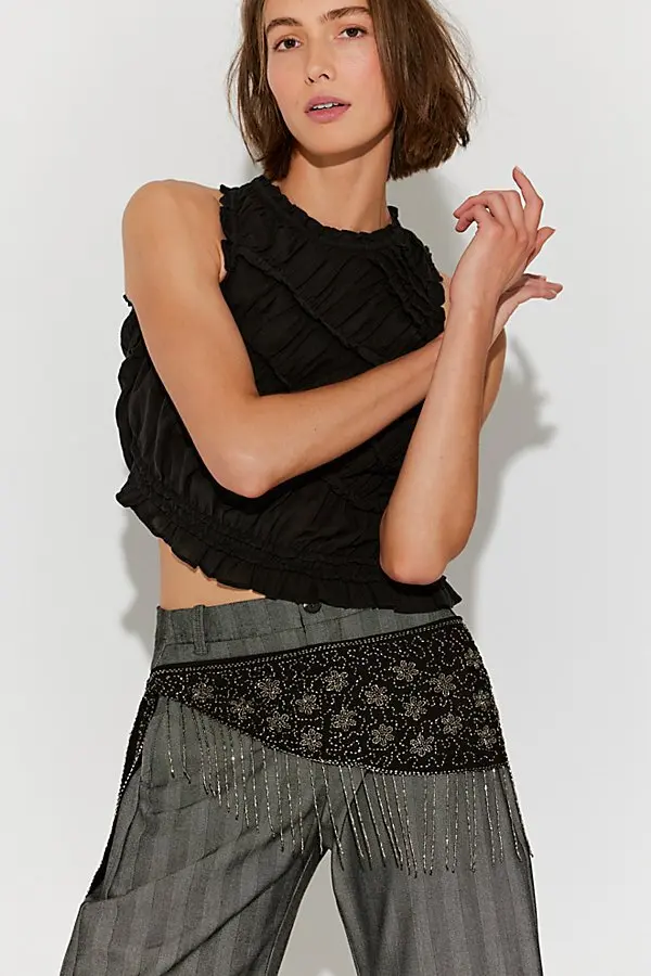 Free People Beaded Blooms Skirt Belt
