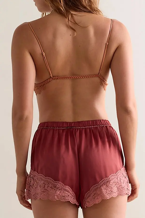 Free People Lace Trim Tap Shorts - Paper Lantern