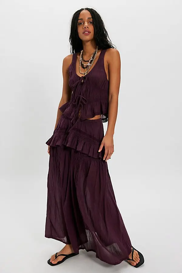 Free People Bare Bliss Skirt Set - Fig