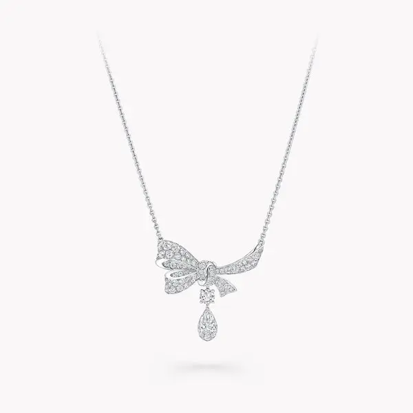 Graff Tilda’s Bow Diamond Drop Pendant - White Gold