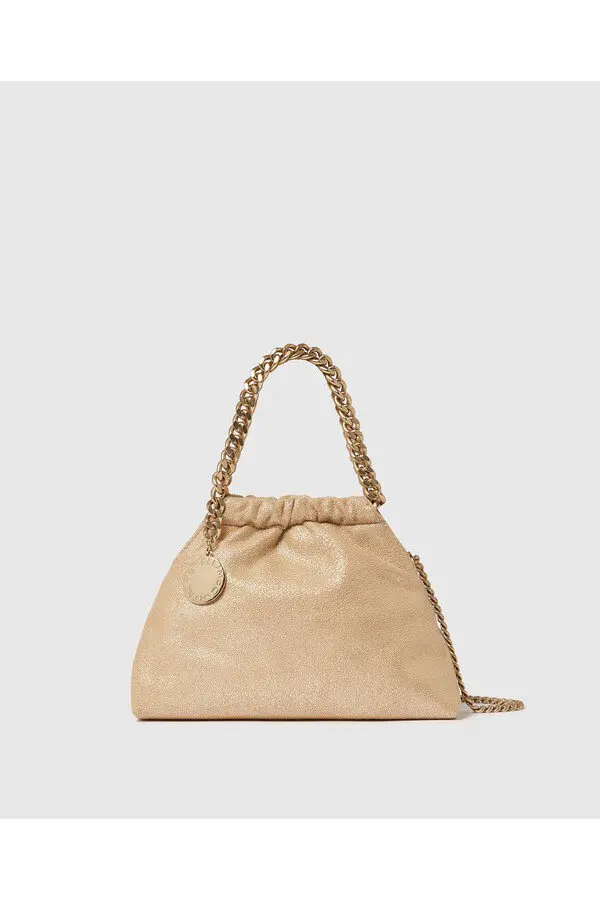 Stella McCartney Falabella Mini Drawstring Crossbody Bag - Gold