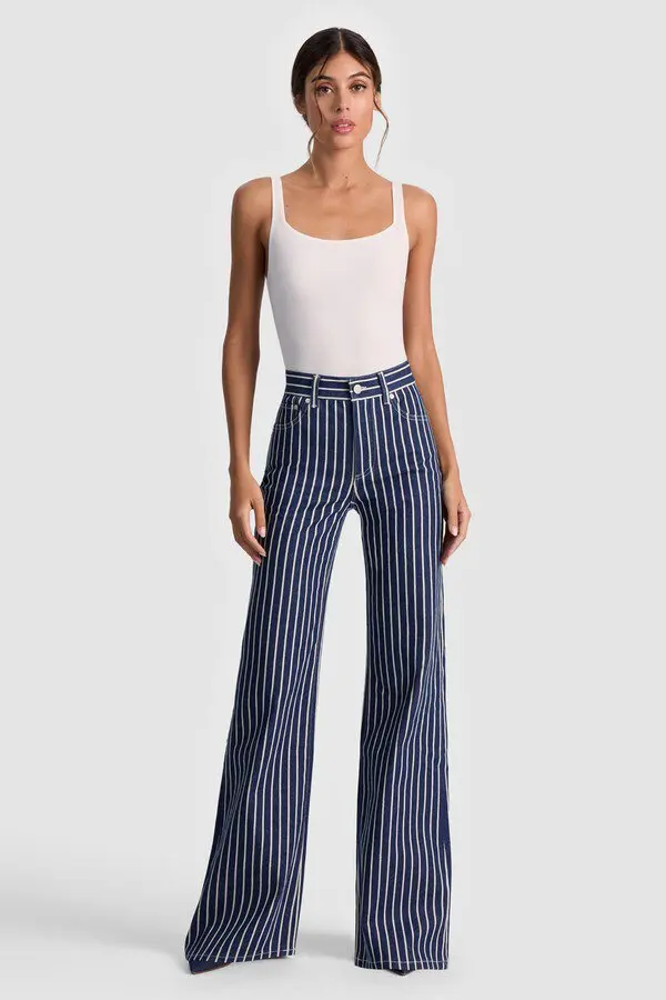 Alice + Olivia Chic D Striped Jeans