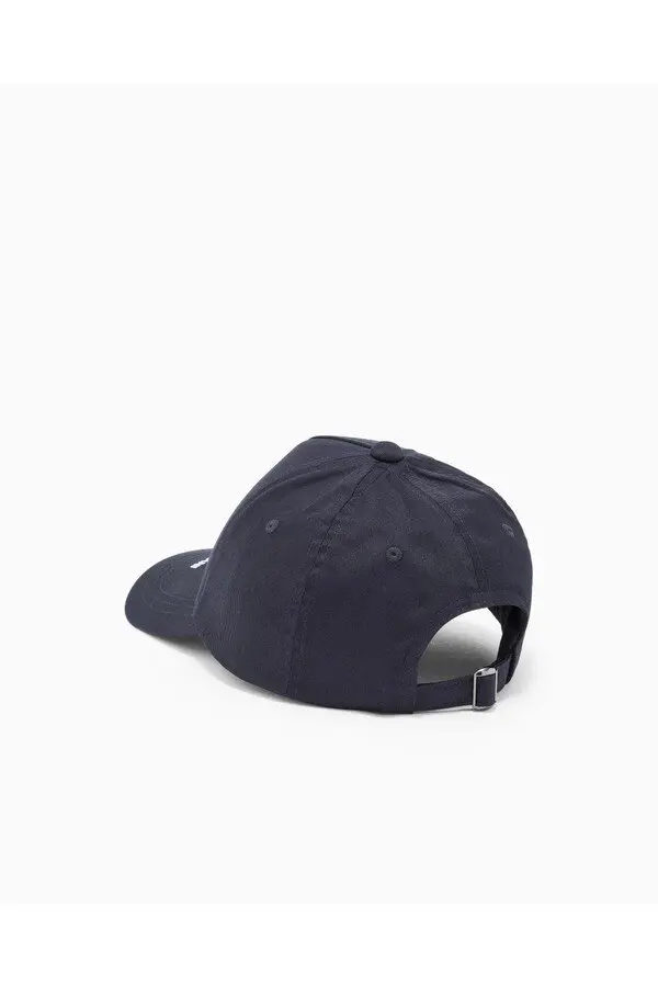 Emporio Armani Canvas Baseball Cap With Embroidered Logo