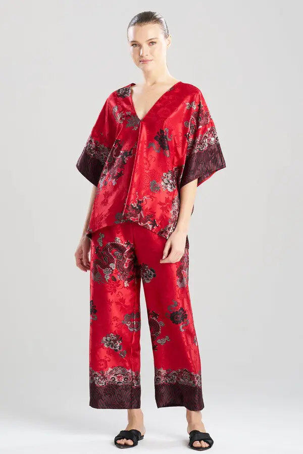 Natori Imperial Dragon Jacquard Pj - Red
