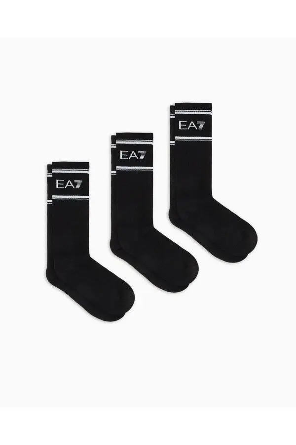 Emporio Armani Ea7 Dynamic Athlete Socks Pack Of 3 - Black