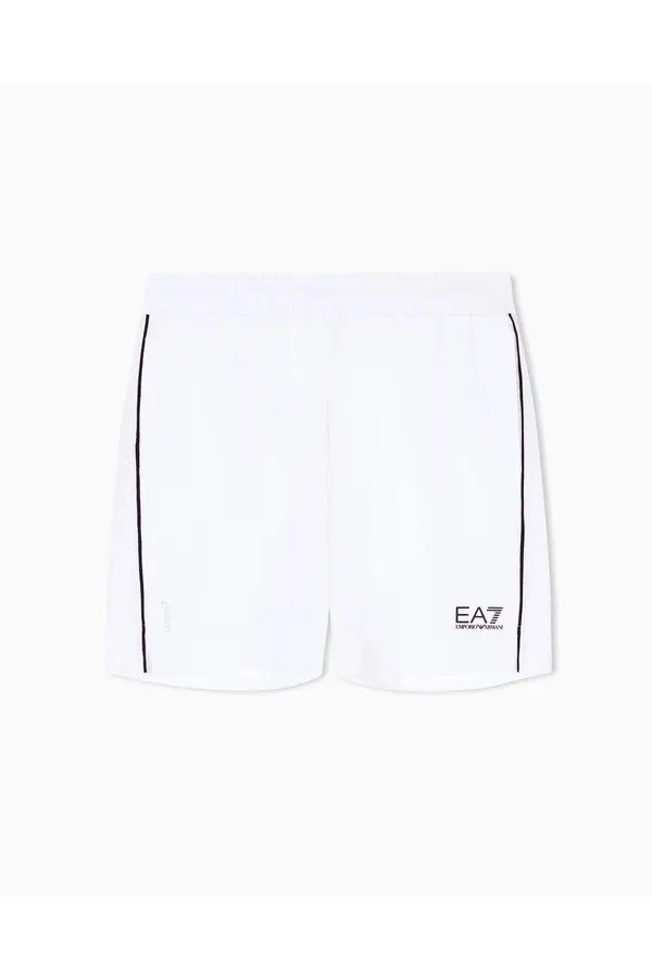 Emporio Armani Tennis Pro Shorts In Ventus7 Technical Fabric - White