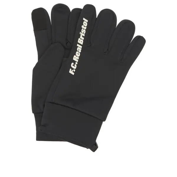 F.C. REAL BRISTOL Stretch Fleece Touch Logo Gloves - Black