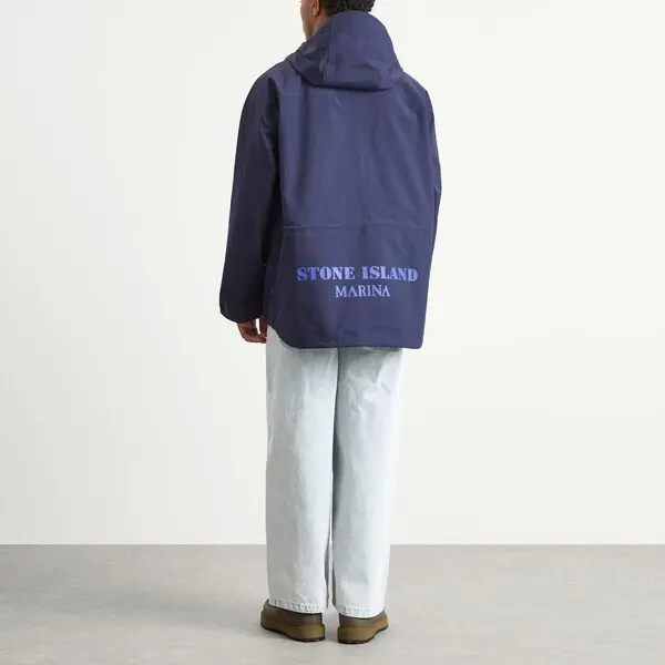 Stone Island Marina 3l Performance Pertex Popover Jacket - Navy Blue