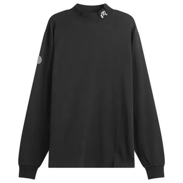 MALBON Upland Mock Neck Long Sleeve T-shirt - Black