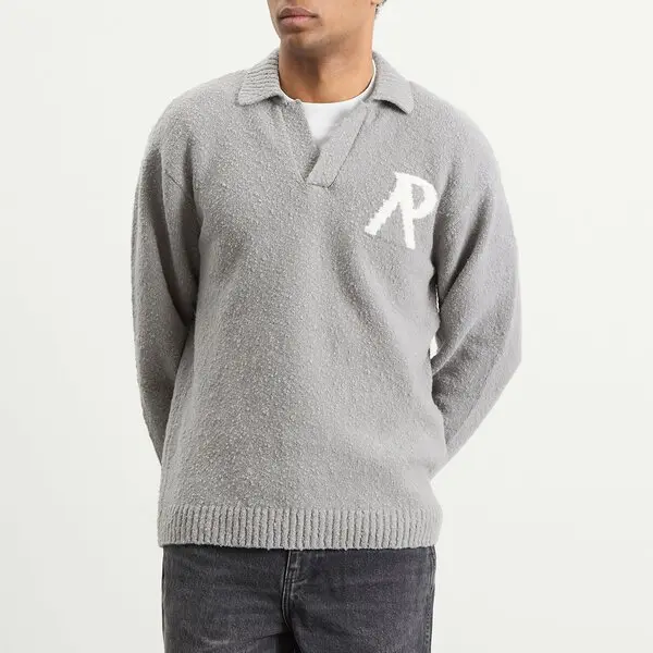 REPRESENT Knitted Boucle Knit Polo