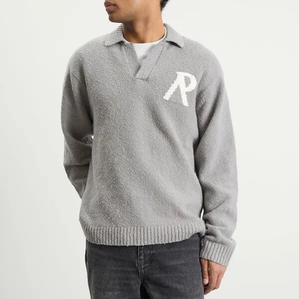 REPRESENT Knitted Boucle Knit Polo